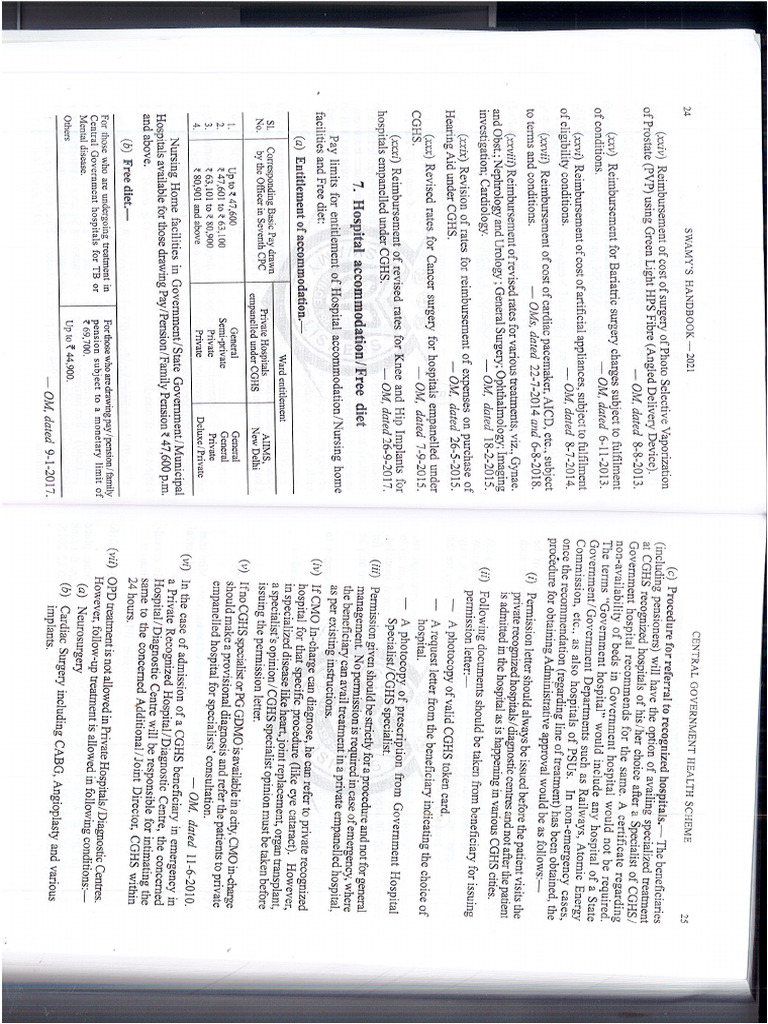 CGHS Swamy Handbook | PDF