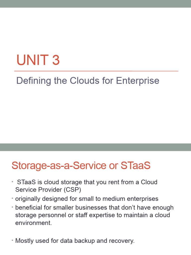 Unit 3: Defining The Clouds For Enterprise | PDF