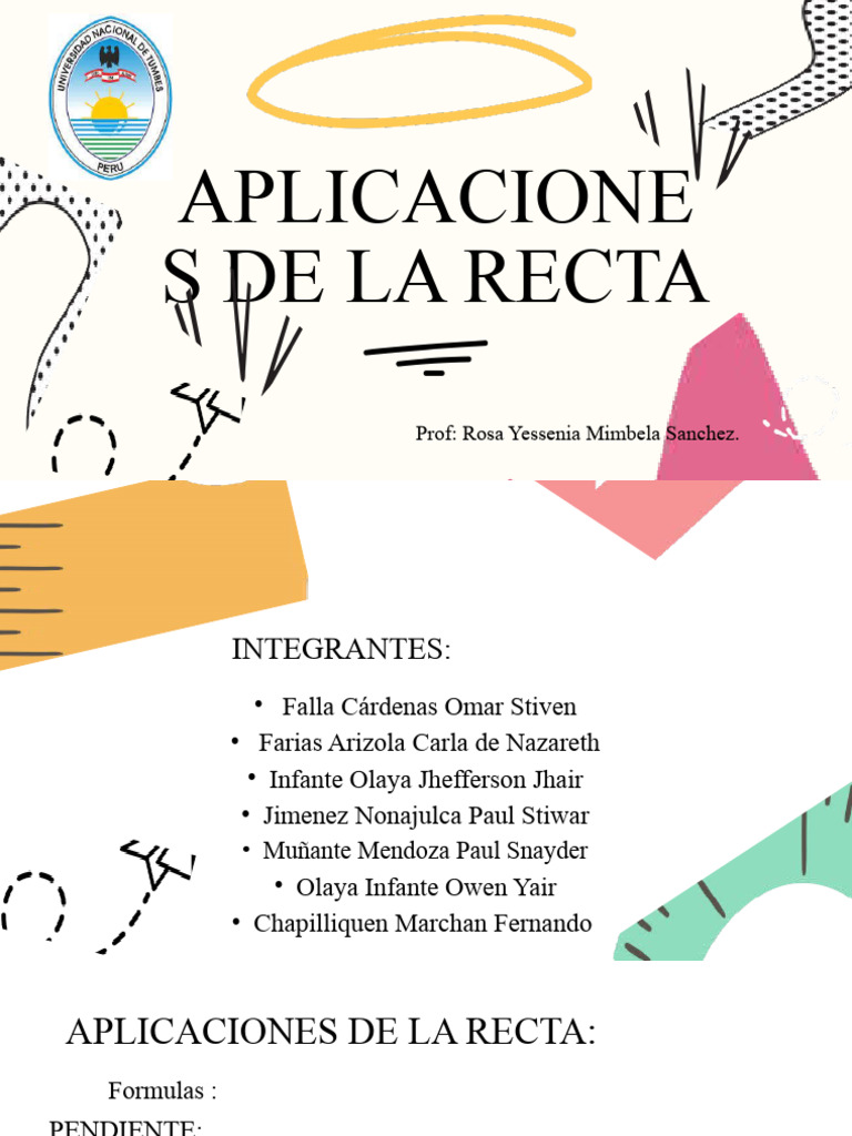 Aplicaciones de La Recta . | PDF