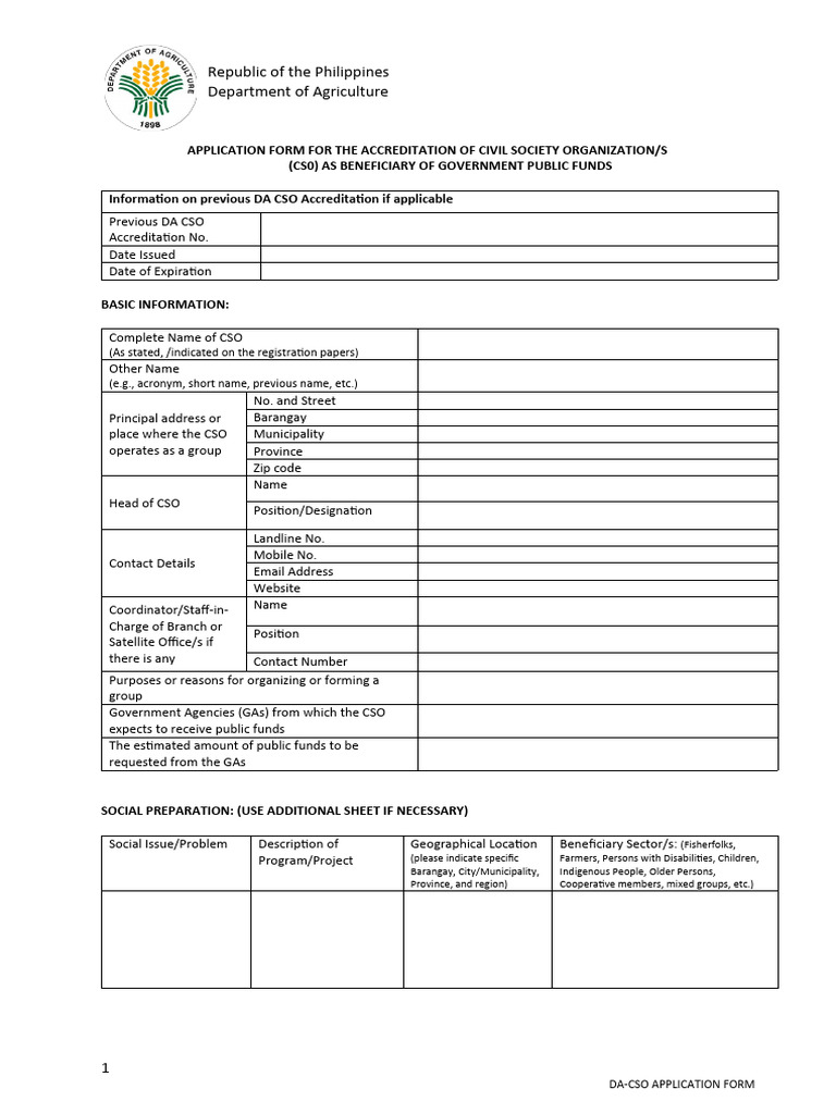Cso - Application Form For The Accreditation of Civil Society ...