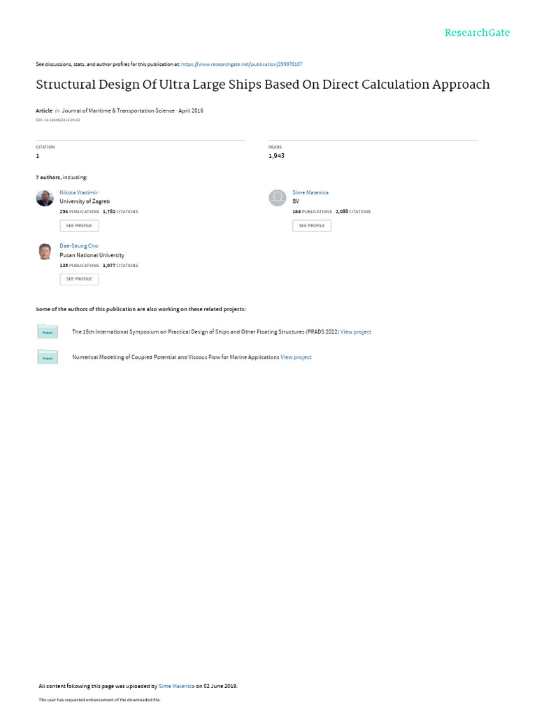 Ultra Large Ship Structural Design | PDF