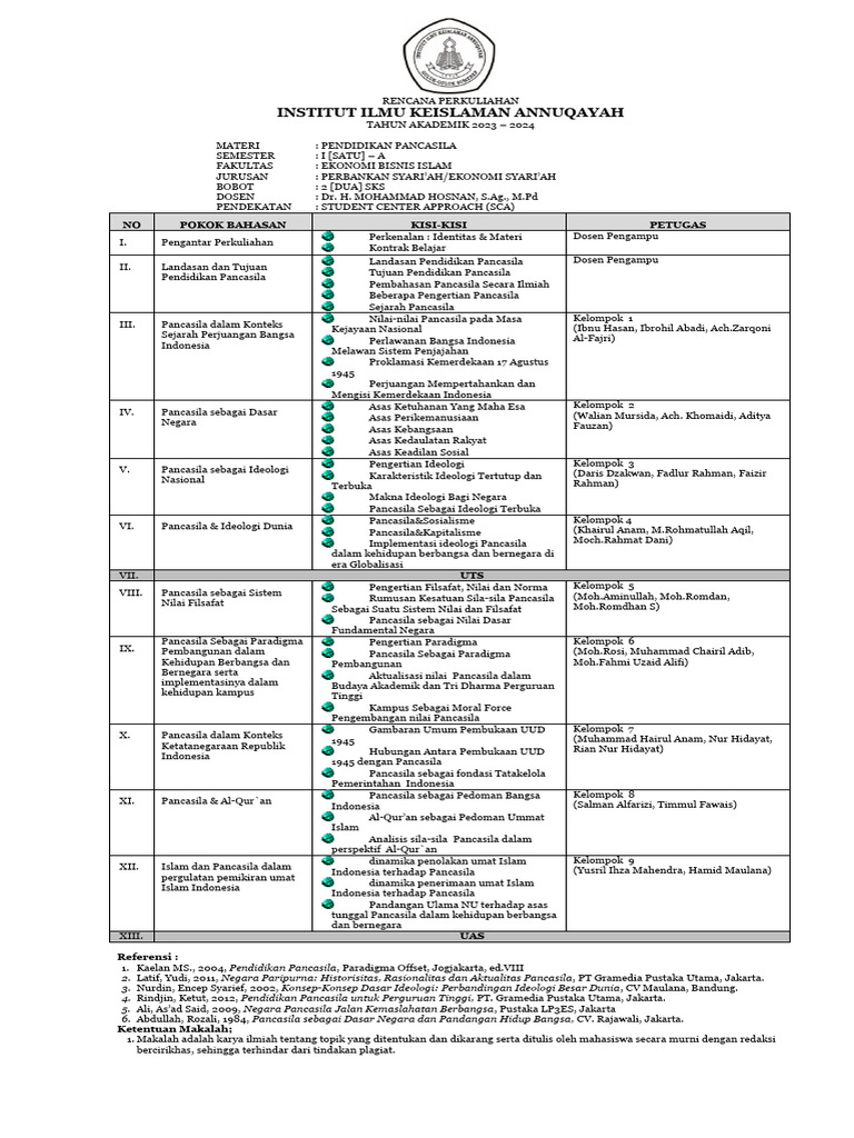 RPS Pancasila-Ps-Es-A-2023 | PDF