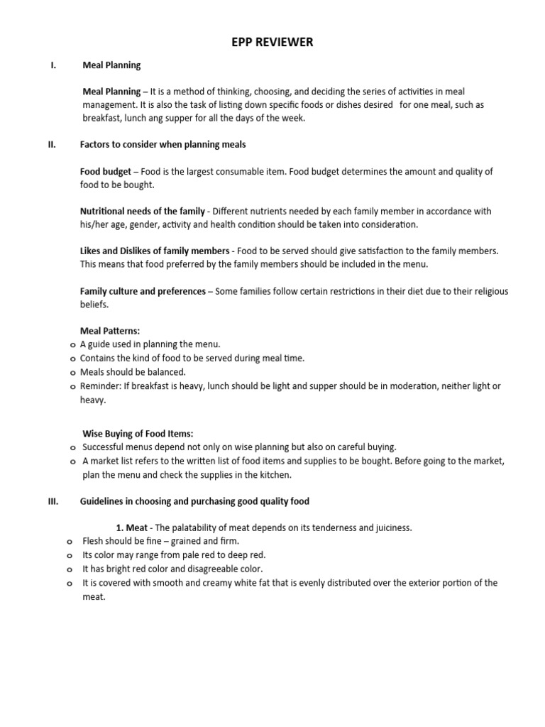 Epp Reviewer | Download Free PDF | Menu | Lunch