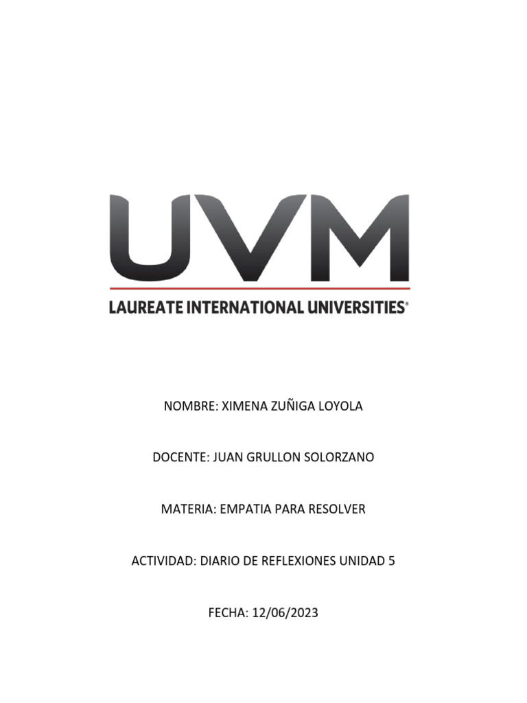 Diario de Reflexiones Unidad 5 Modelo de Toma de Desición | PDF