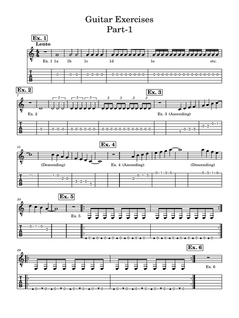 Guitar Exercise Series - Part 1 Practice With Drums | PDF