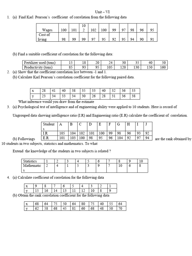 Unit - VI Assignment For Maths | PDF | Statistics | Statistical Theory