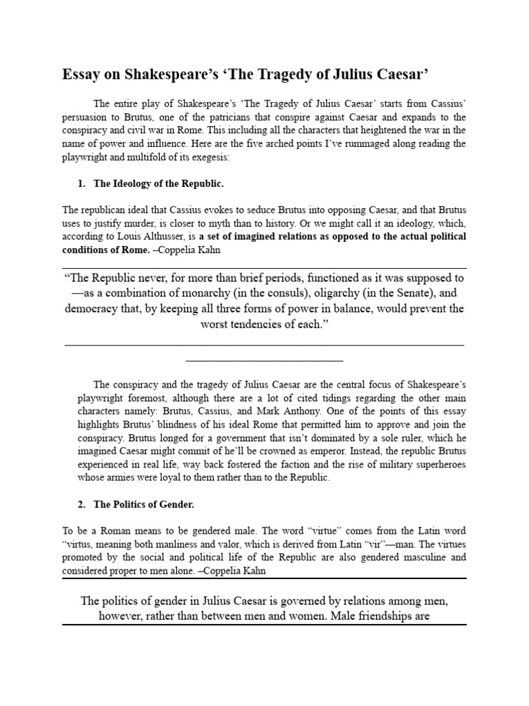 Julius Caesar - Reading Commentary | PDF