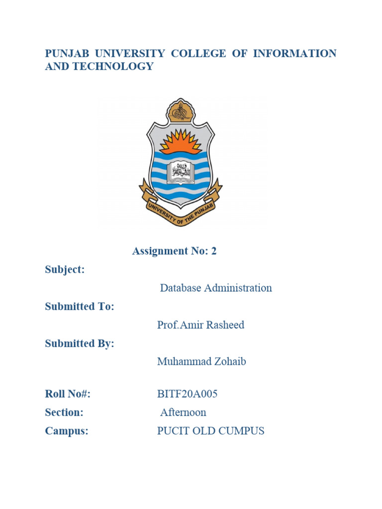 DBA Assignment 2 | PDF | Databases | Uniform Resource Identifier