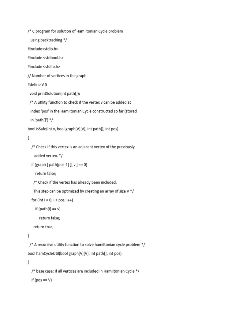 Hamiltonian Cycle Problem Engineering Daa | PDF
