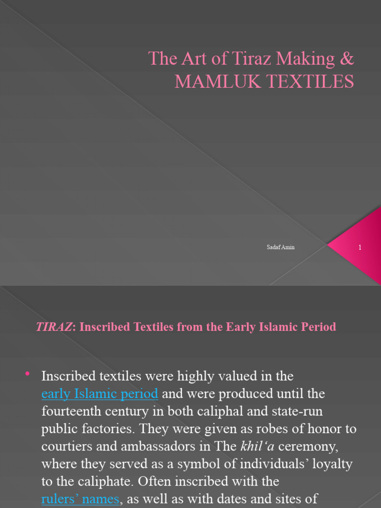 LECT 3- Art of Tiraz Making & Mamluk Textiles | PDF