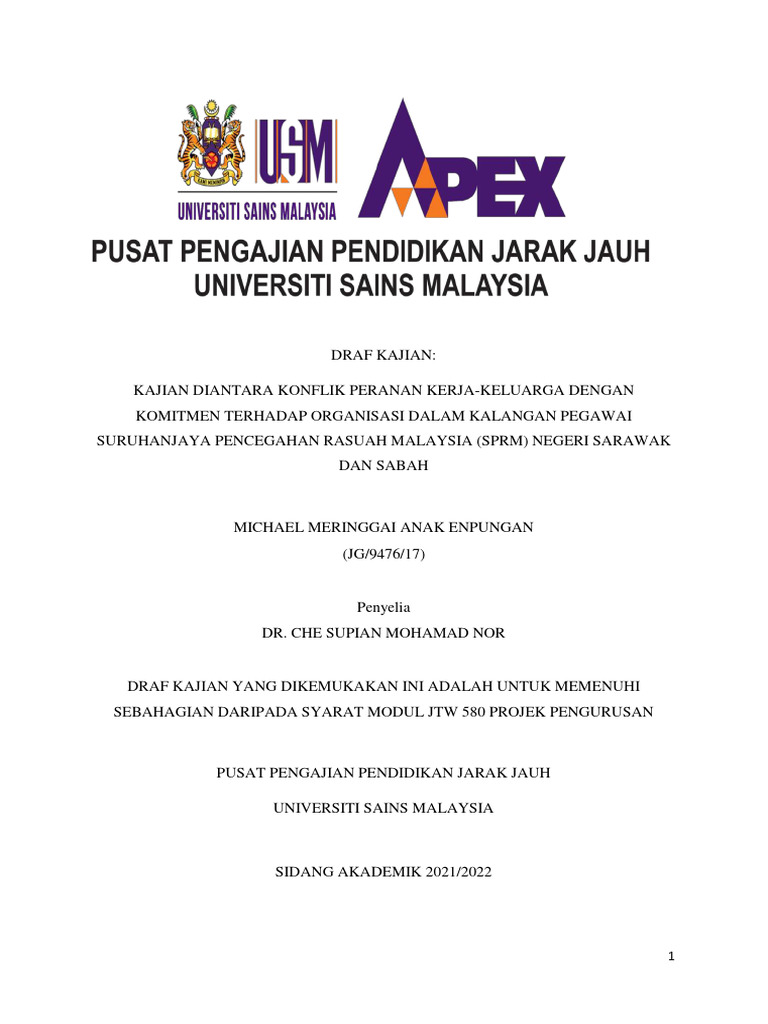 JTW580 Michael Meringgai Anak Enpungan Draf Pertama Kajian | PDF