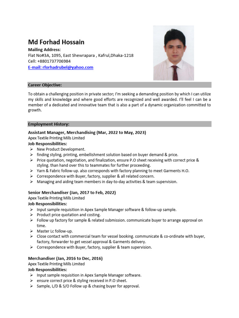 CV - MD Forhad Hossain | PDF