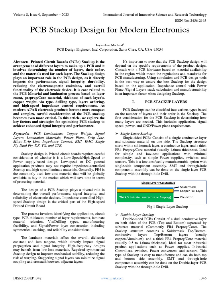 PCB Stackup Design For Modern Electronics | PDF
