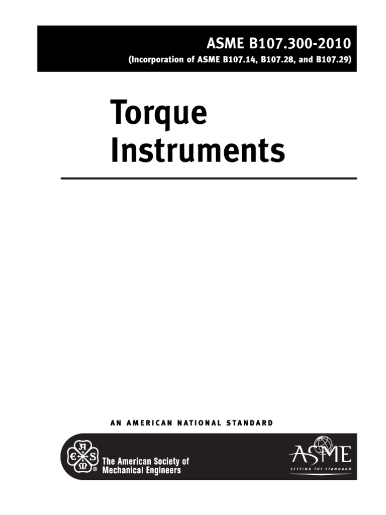 Torque Instruments: ASME B107.300-2010 | PDF
