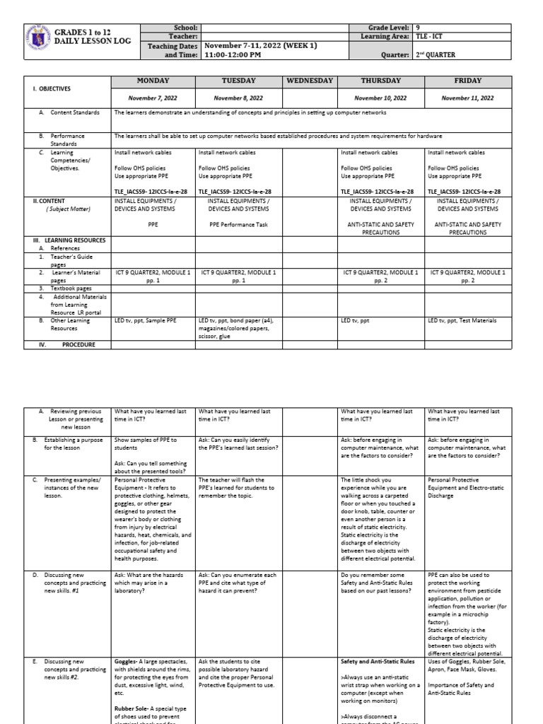 DLL - Tle 9 - Q2 - W1 | PDF