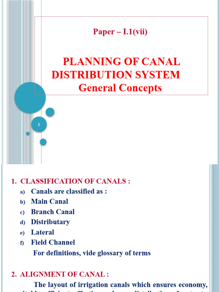Canal Distribution System Planning Guide | PDF | Canal | Contour Line