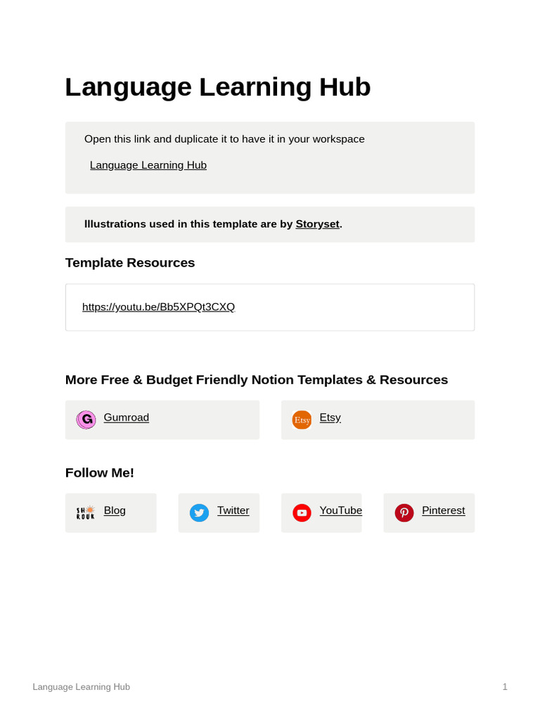 Language Learning Hub | PDF