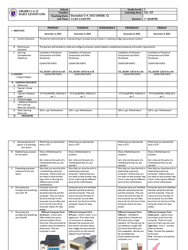 DLL - Tle 9 - Q2 - W5 | PDF