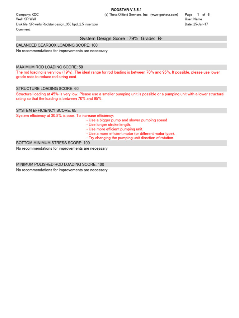 Sample Selection Sheet for SRP_Rod Star (1) | PDF | Pump | Pressure