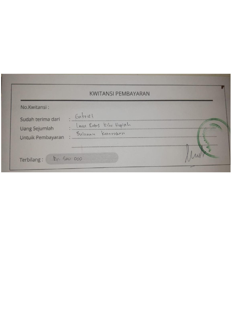 Kwitansi Kosan | PDF