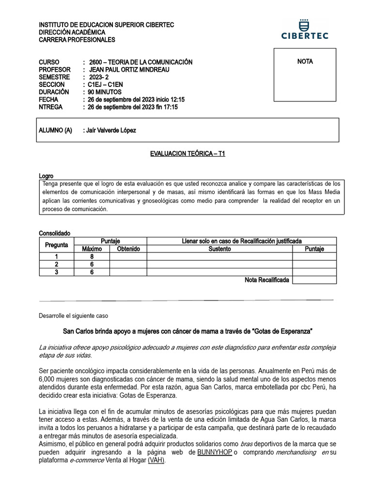2600 - Teoria de La Comunicacion - t1 - Ortiz Mindreau Jean Paul | PDF