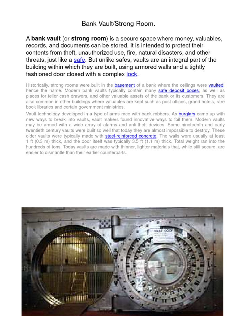 Modern Bank Vaults and Security Features | PDF
