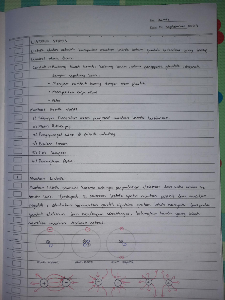 Resume Fisika Listrik Statis - Muhammad Rafly Sanjaya - 12 MIPA 6 | PDF