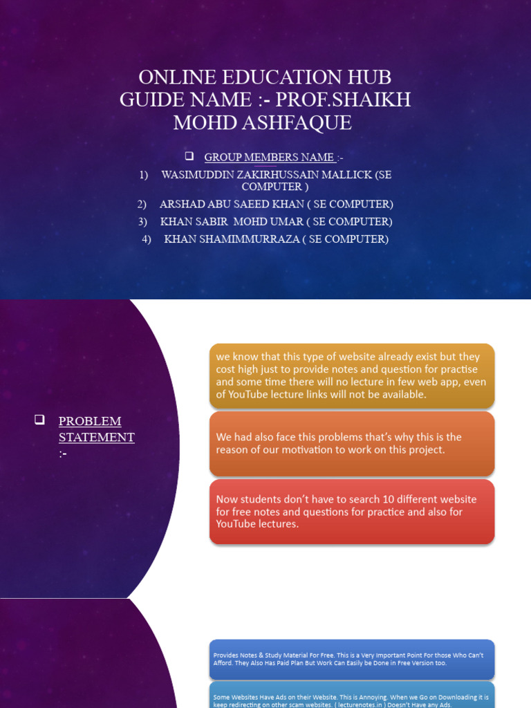 Mini Project (Online Education Hub) | PDF
