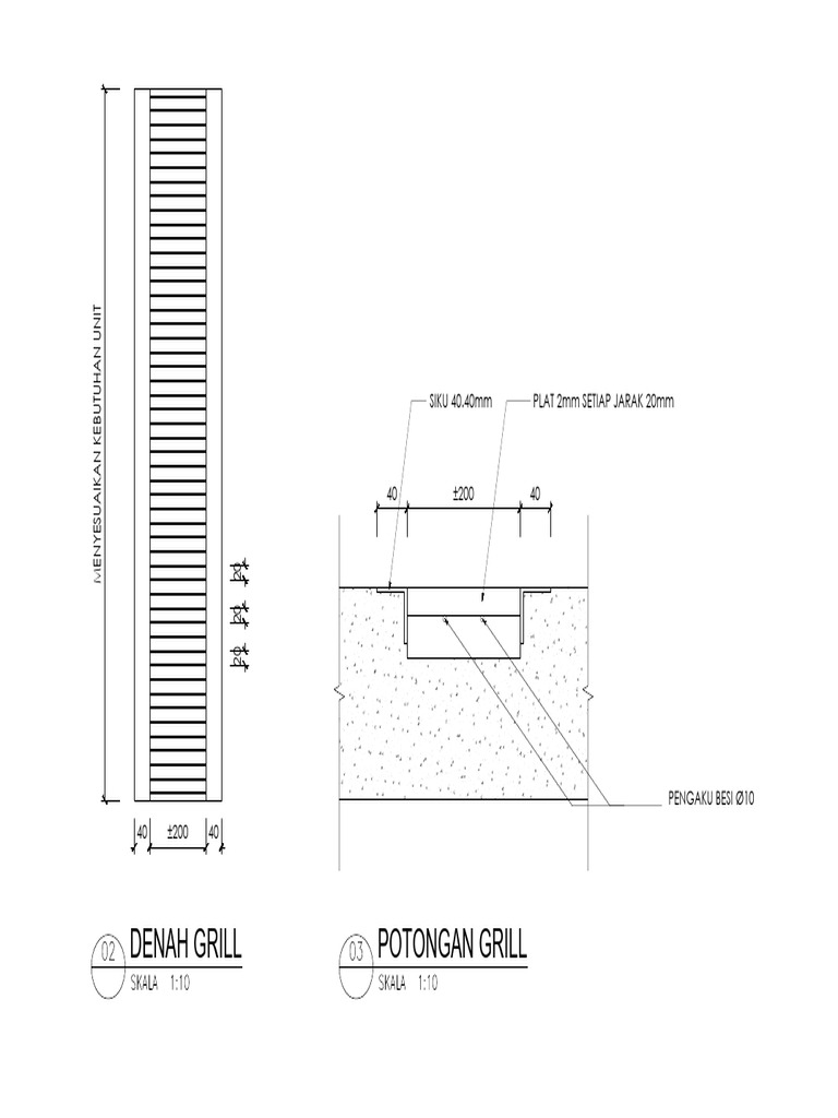 Ukuran dan Detail Grill Drainase | PDF