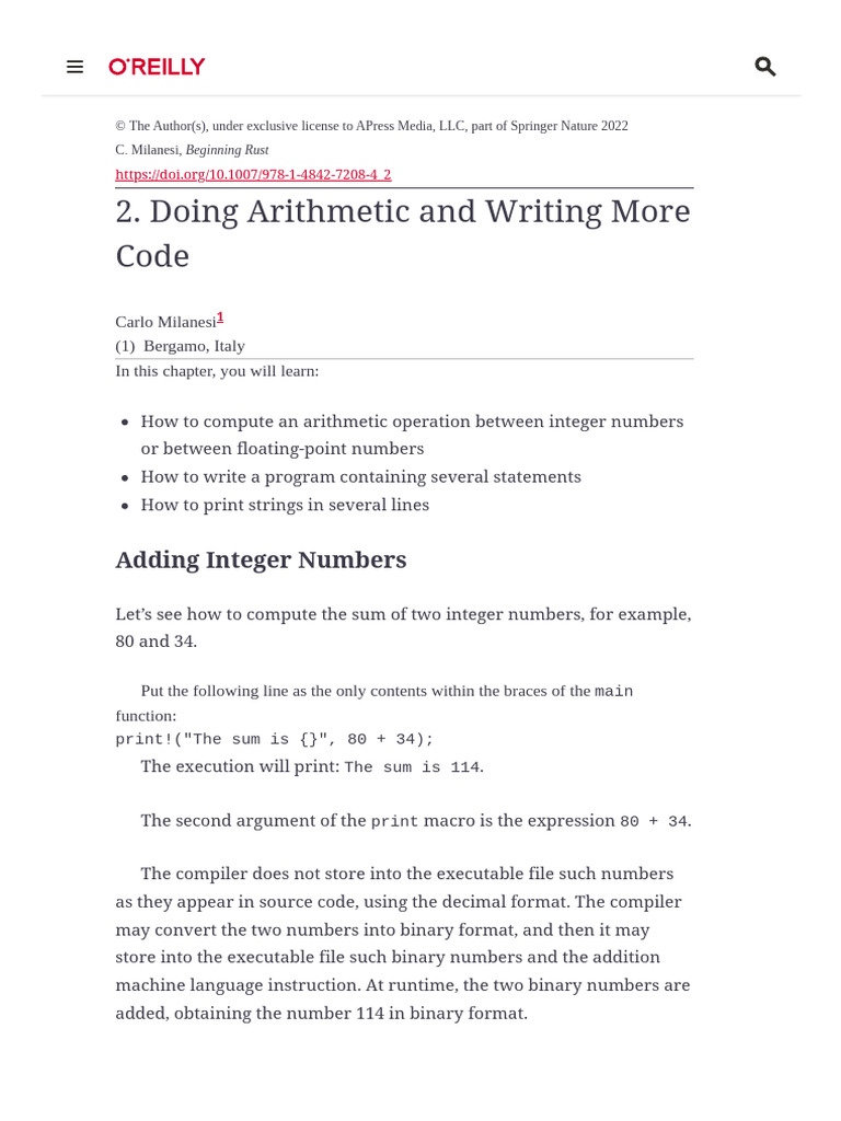 Rust Arithmetic and Code Writing | PDF