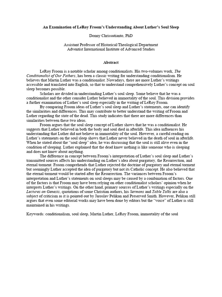 An Examination of Leroy Froom-Article | PDF