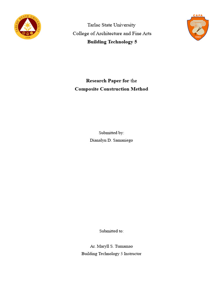 Building Technology 5: Tarlac State University College of Architecture ...