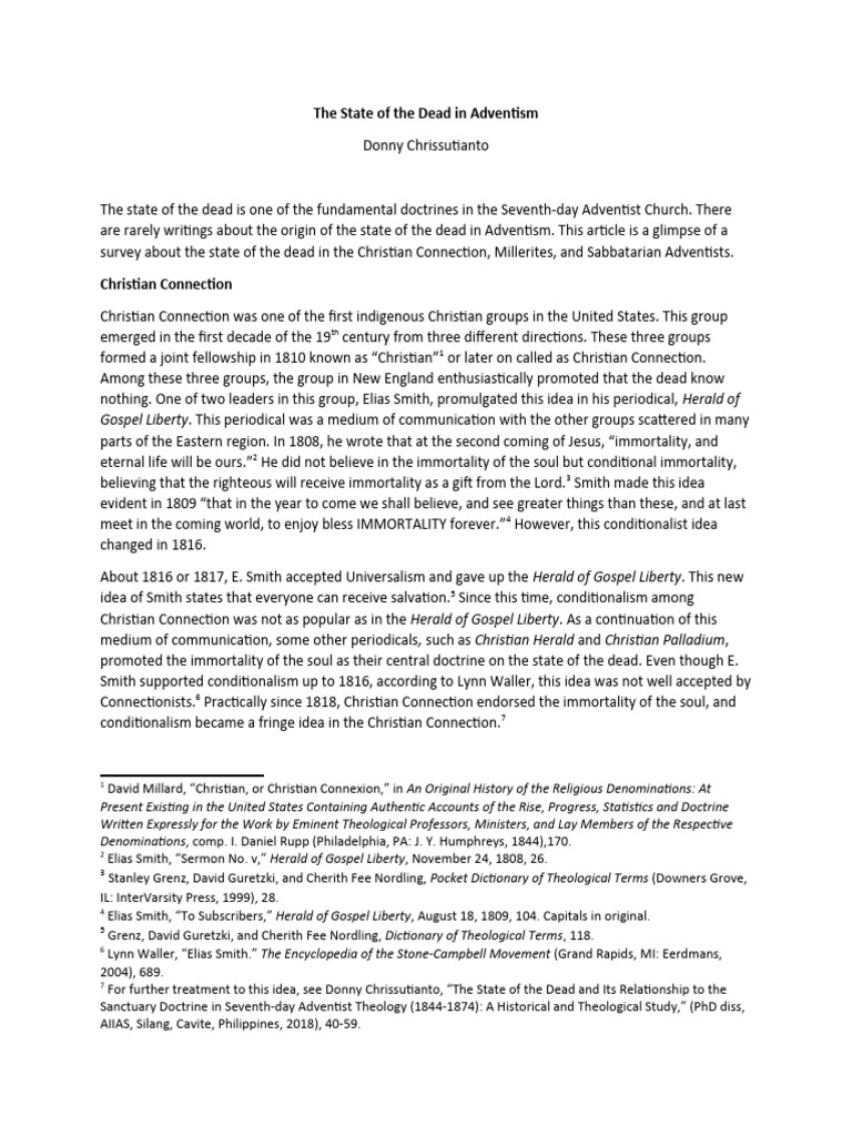 Donny-The State of The Dead in Adventism | PDF