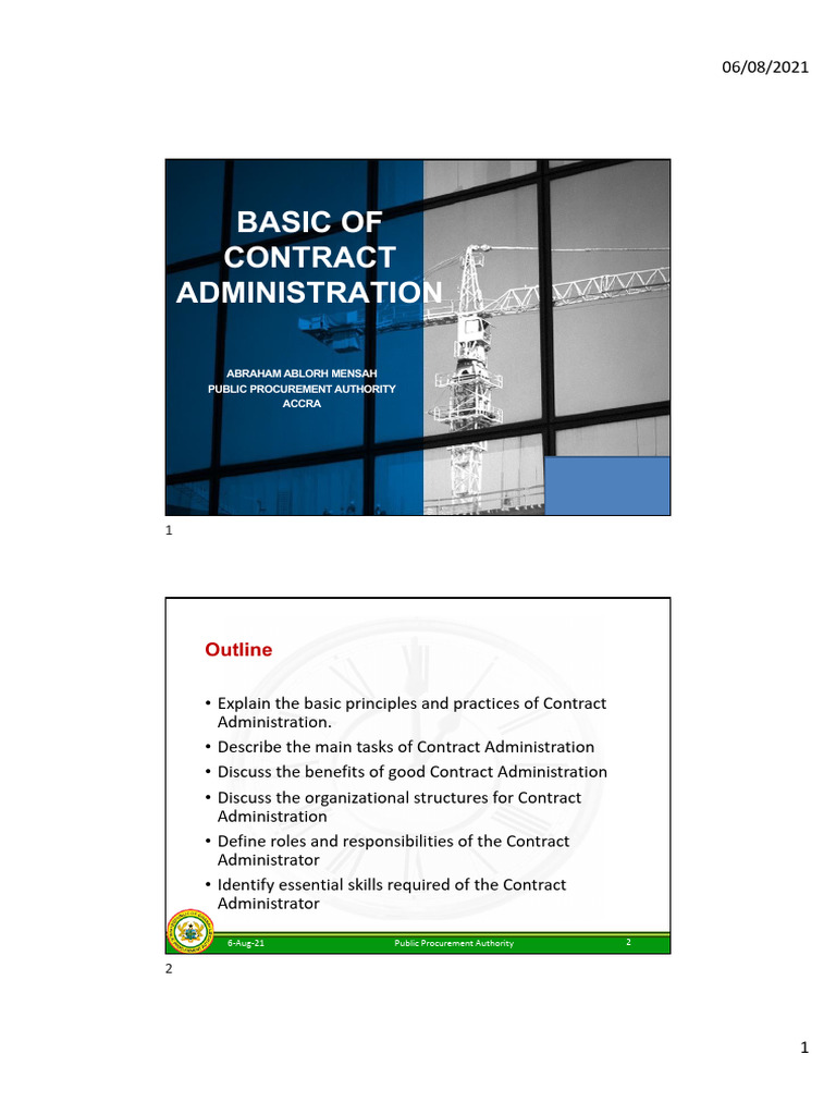 Session-2-Basics-of-Contract-Administration | PDF