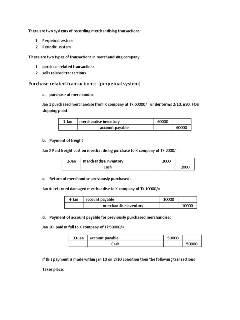 Recording Merchandising Transactions | PDF | Financial Transaction ...