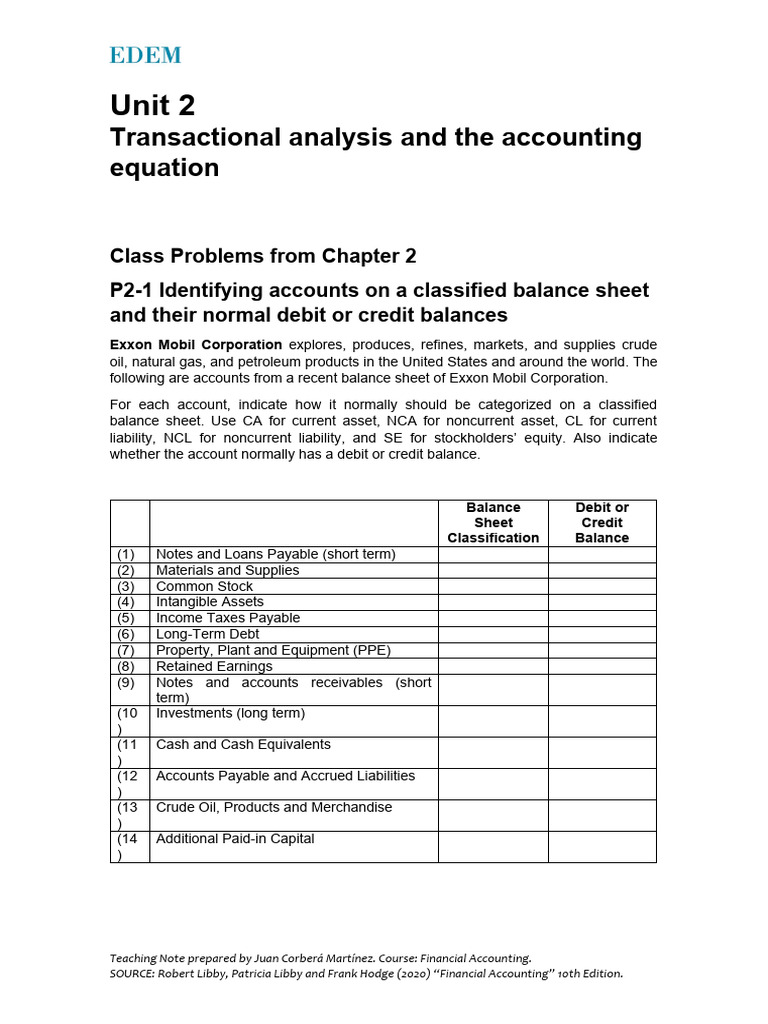 UNIT 2 Class Problems Chapter 2 | PDF