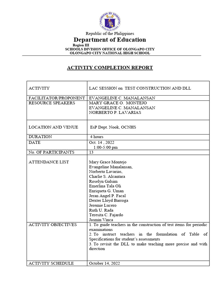 ACR For LAC Session | PDF
