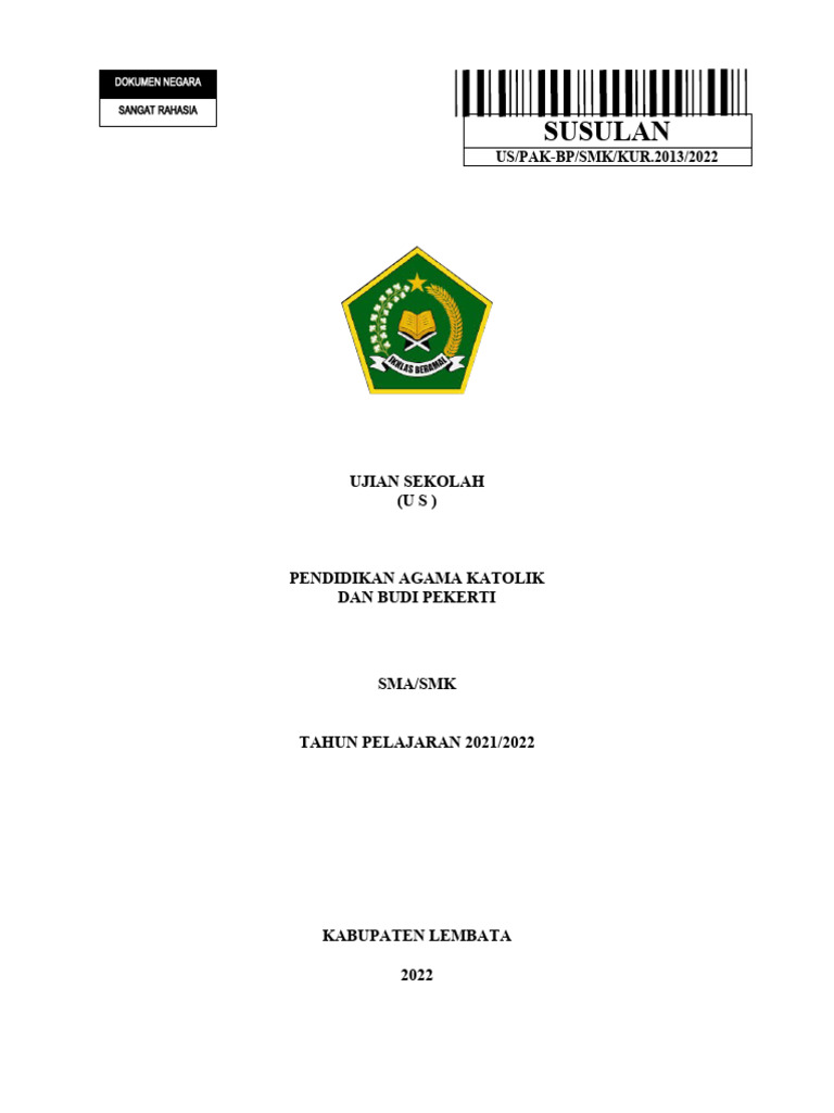 Soal Ujian Paket Susulan PAKat - BP 2022 | PDF