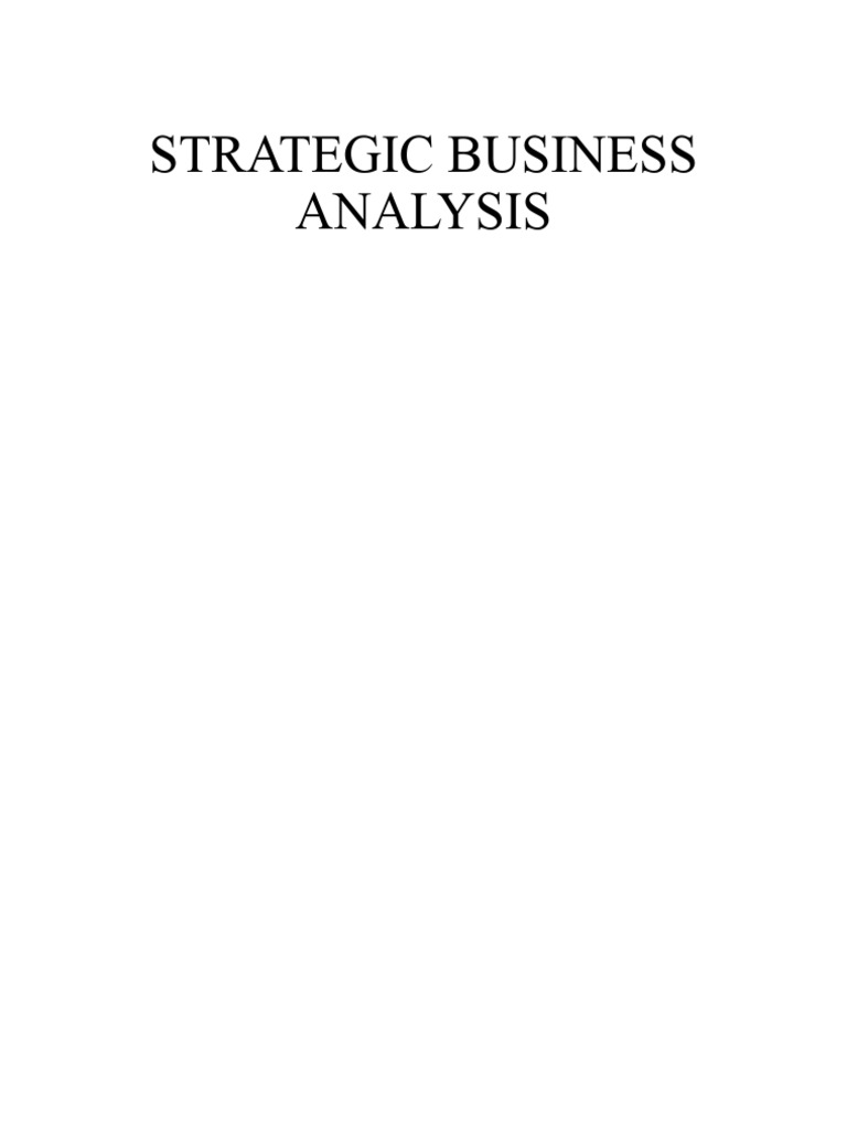 Strategic Business Analysis | PDF