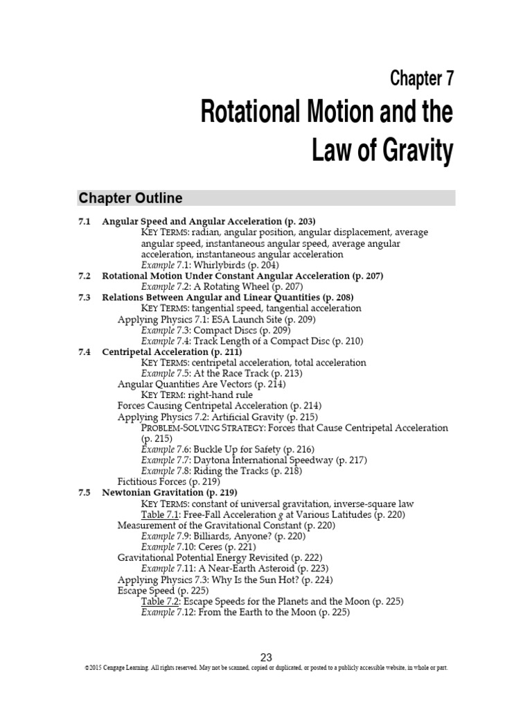 Week008-009 Rotational Motion and Gravity | PDF | Acceleration | Orbit