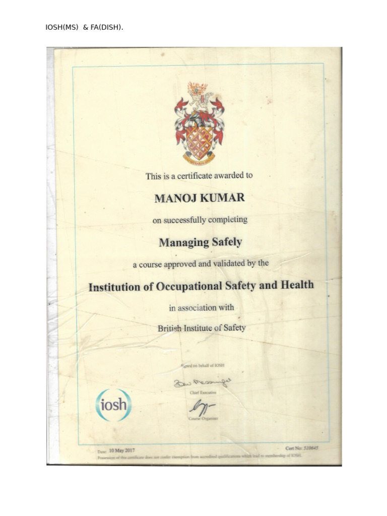 Fa & Iosh (MS) . | PDF