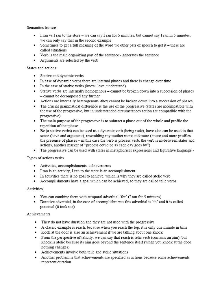 Semantics Lecture | PDF