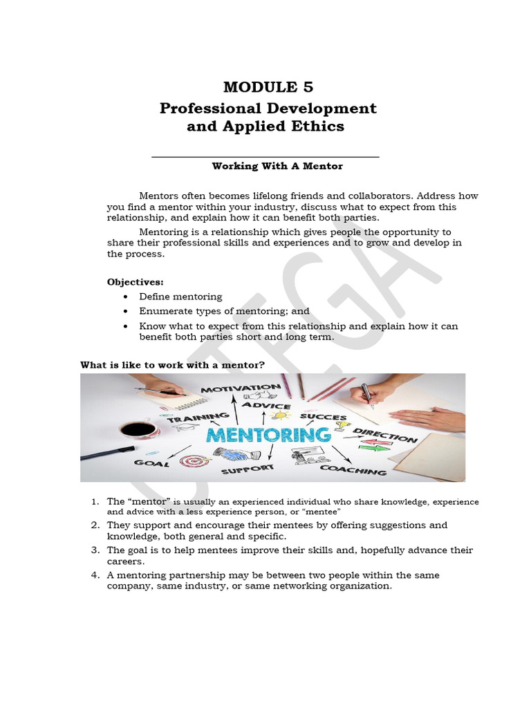 Prof. Devt. & Applied E. Module 5 | PDF | Mentorship | Behavior Modification
