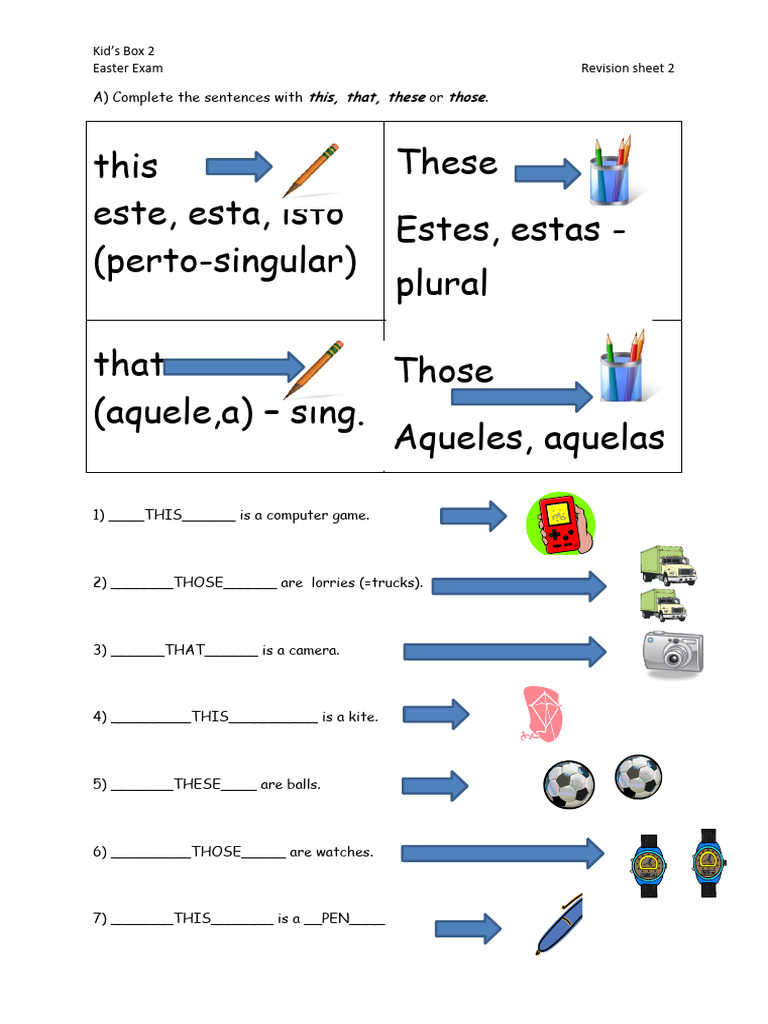 This That These Those Fun Activities Games - 45044 | PDF