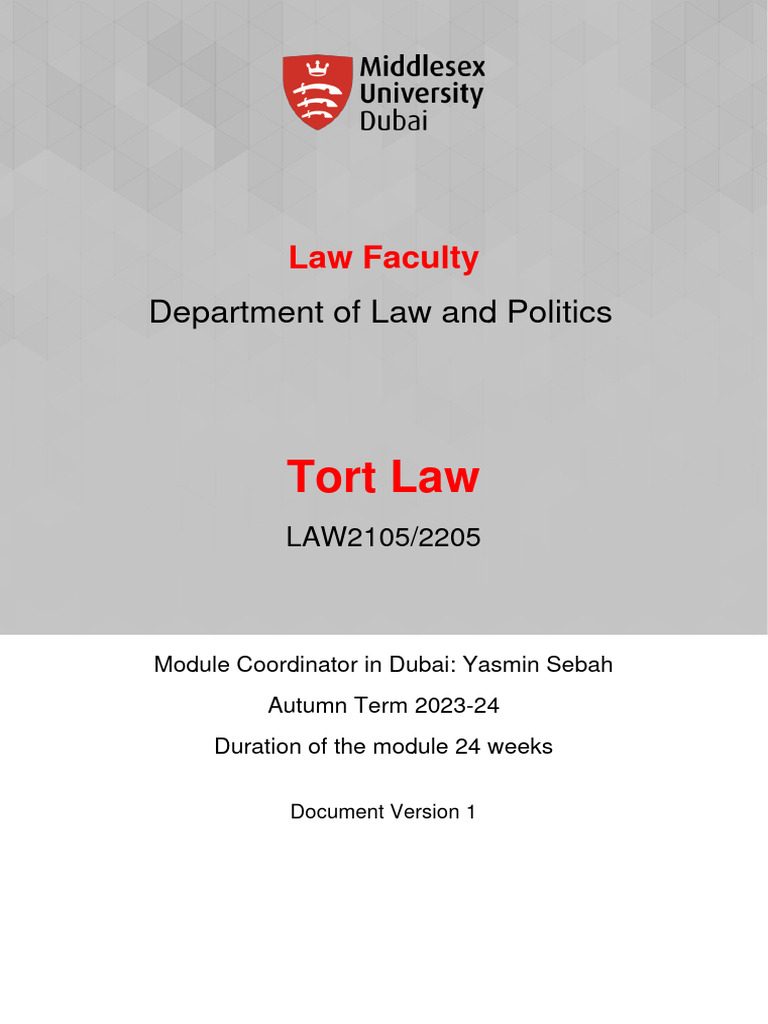 Tort Module Handbook Dubai | PDF