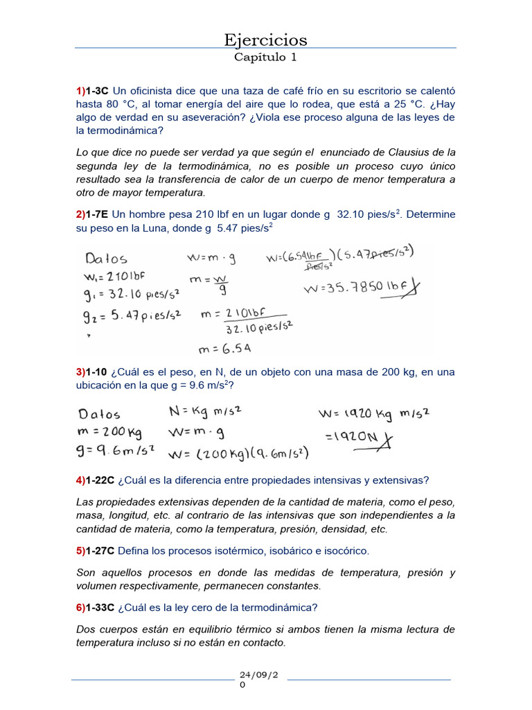Termo U1 Ejercicios Tarea | PDF