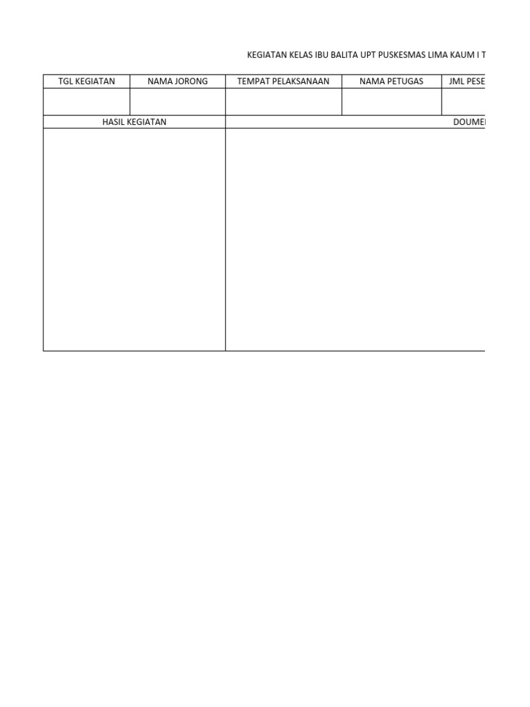 Register Kelas Ibu Balita | PDF