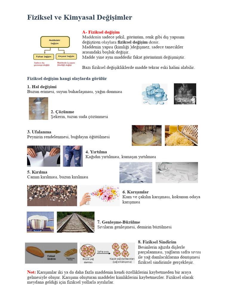 Fiziksel Ve Kimyasal Değişimler | PDF