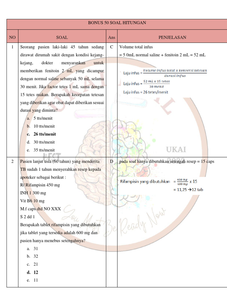Ukai Real - Pembahasan 50 Soal Hitungan | PDF