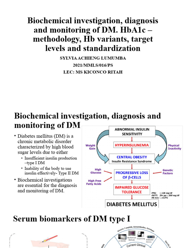 Biochemical Investigation, Diagnosis and Monitoring of DM | PDF ...
